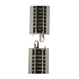Bachmann Trains - Snap-Fit E-Z TRACK REMOTE TURNOUT - LEFT (1/card) - NICKEL SILVER Rail With Grey Roadbed - N Scale