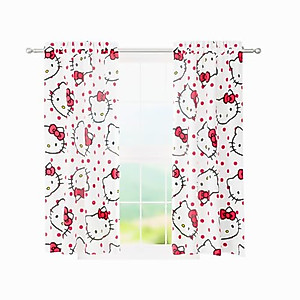 Franco Hello Kitty Kids Room Window Curtains Drapes Set, 82 in x 63 in, (Official Licensed Product)