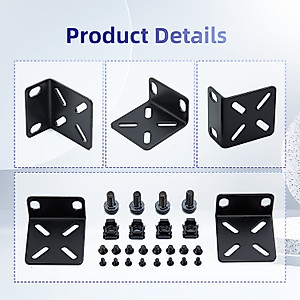 PhyinLan Rack Mount Kit for 17.3 inch Switches, Adjustable Rack Ears for Buffalo Tech, Cisco, NETGEAR,Dell, D-Link, Linksys and TRENDnet Products, Adjustable Hole Distance 14-29mm
