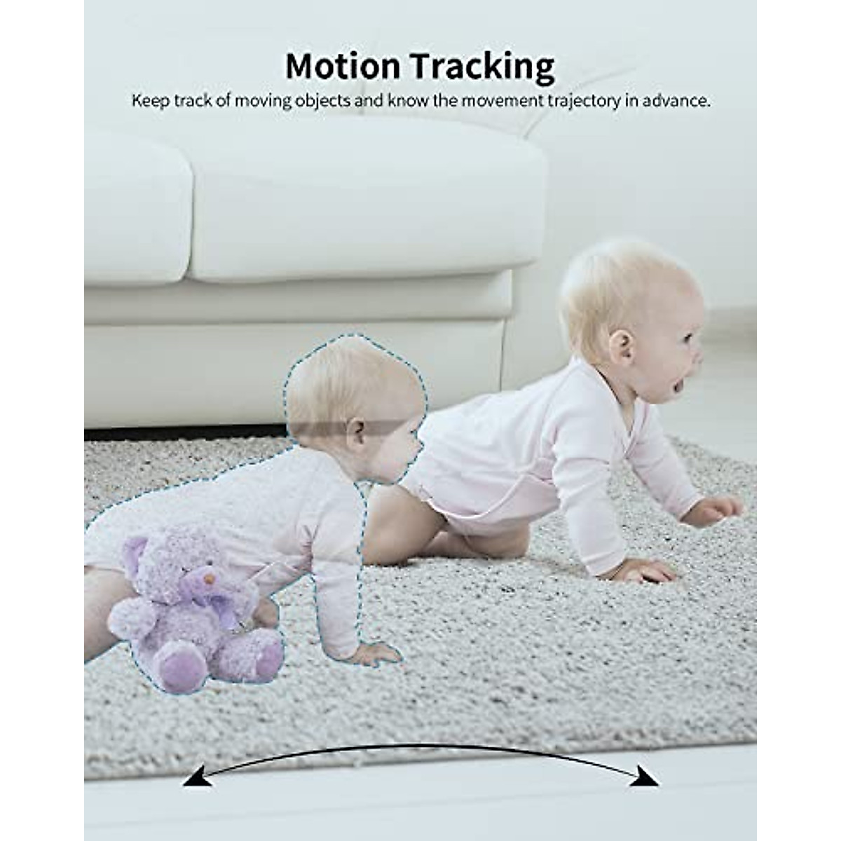 WiFi Camera for Home Surveillance, Baby Monitor with Motion Tracking, Pet Camera with Phone App 2 Way Audo/Night Vision