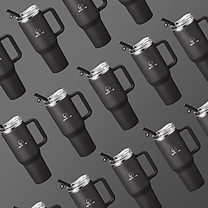 Gpeng 30/40/50 oz Tumbler with Handle, Water Bottles with Straw Lid, Insulated Stainless Steel Travel Mug Cup Holder Friendly, Keep Drinks Cold or Hot for Hours