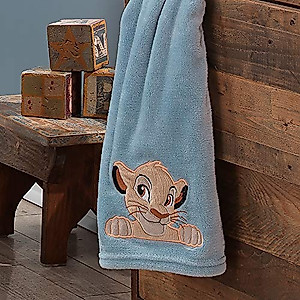 Lambs & Ivy Lion King Adventure Baby Blanket, Blue , 30x40 Inch (Pack of 1)