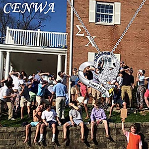 CENWA Dove Finer Women Rhinestone Necklace Zeta Greek Sorority Jewelry Gift for Finer Women (Dove Finer 1920 N S)