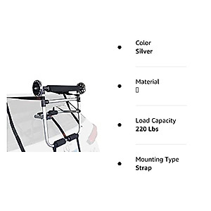 HUIMENG Kayak Roller - Load Assist Prevent Sideslip with Adjustable Tightness and Angle Boat for Mounting Kayaks Canoes to Car TopsCrossbarsRoof Racks or Roof Pads,Load 220lbs, silver