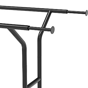 Simple Houseware Heavy Duty Double Rail Clothing Garment Rack, Black