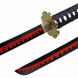 Zisu Carbon Steel Roronoa Zoro Sword, Shusui Katana for Cosplay Collection, about 41 inch Overall, Black Sword