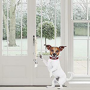 DORUI Dog Hanging Doorbells| 4 Extra Loud Dog Potty Training Bells| Adjustable Durable Braided Rope Door Bell for Dogs to Ring to Go Outside(Silver, Small)