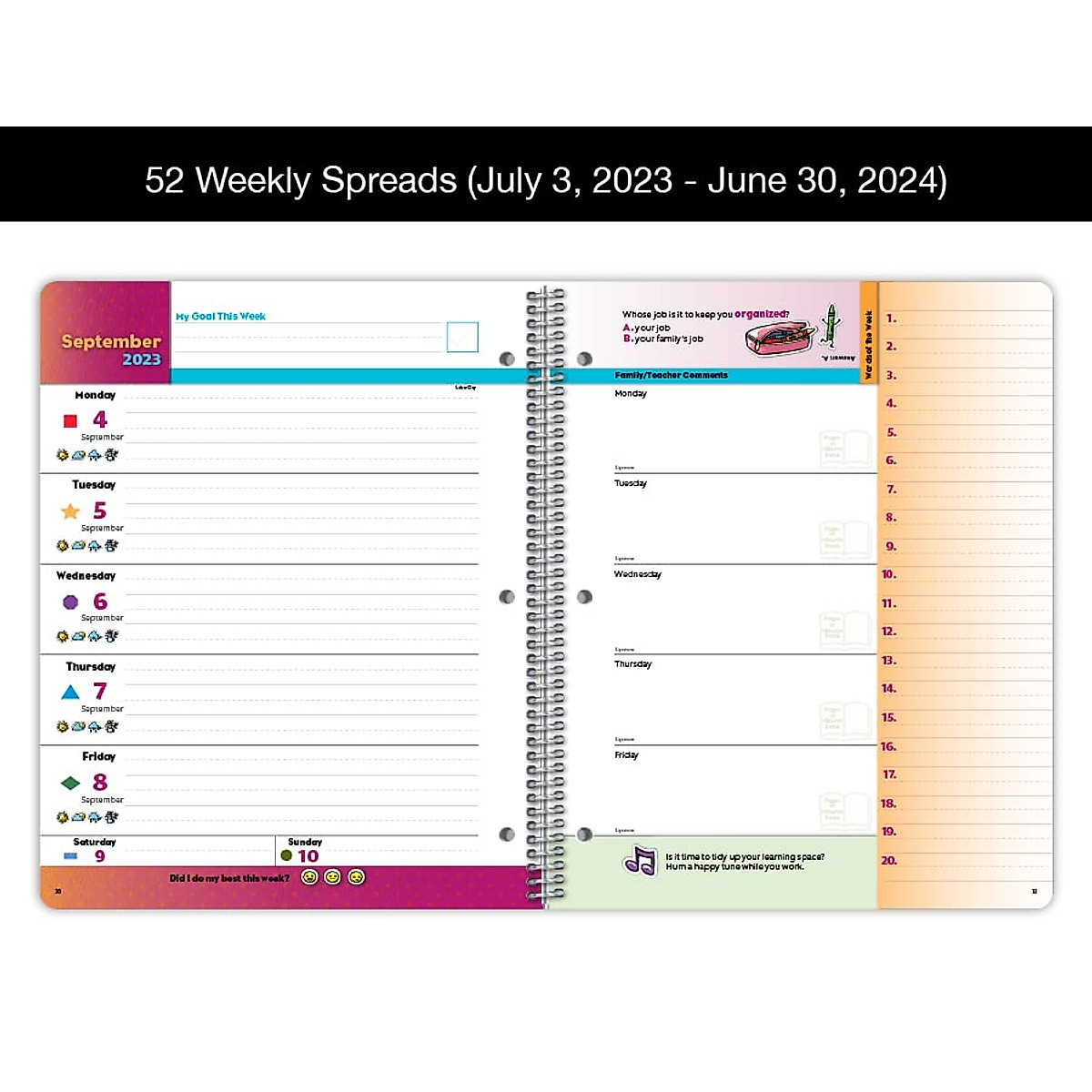 Dated Primary Student Planner 2023-2024 Academic School Year, Large (8.5" by 11") Block Style Datebook with Classic Primary Block Cover
