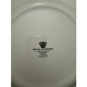 Royal Stafford Thanksgiving Turkey Dinner Plates, Set of 4, Floral border, Made in England