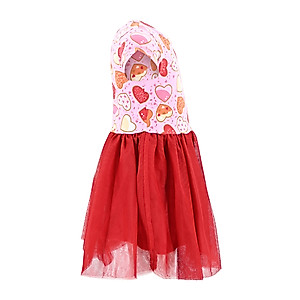 Girls Short Sleeve Tulle Tutu Dresses for Kid and Toddler Girl Valentines Day Dress Outfit Sizes 18M-12Y (7 Years, Cookies)