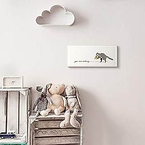 Stupell Industries You Saw Nothing Phrase Animal Humor Raccoon Coffee, Designed by Victoria Barnes Art, 7 x 17, Wall Plaque