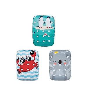 KaWaii Baby Swim Cloth Diapers, Washable Reusable One Size Adjustable to Fit 10-40 lbs Boy & Girl Baby Shower Gifts Swimming Lessons 3-Pack #4