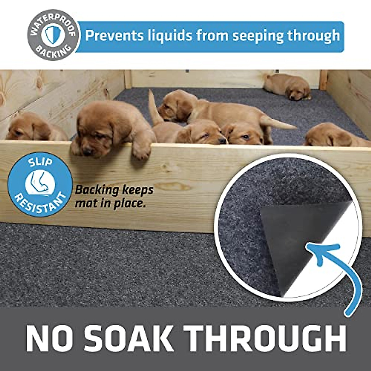 Drymate Whelping Box Liner Mat, Washable and Reusable Dog Puppy Pee Pad - Absorbent/Waterproof/Durable - Can Be Cut to Fit (USA Made) (48" x 50")