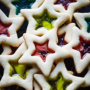 Vokop Star Cookie Cutter Set-5 Pack Stainless Steel Five-Pointed Star Biscuit Molds Fondant Cake Cookie Cutter Set Pastry Mold