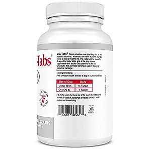 Vita-Tabs Silver - Vitamins, Minerals, Nutrients - Support for Senior Dog - Supplement for Healthy Bone, Joint, Energy, Immune System - 100 Chewable Tablets