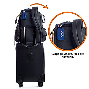 KYREEN Diaper Backpack Set Includes Backpack Straps, Baby Changing Pad, Small Organizing Pouches and a Bag Strap for Your Stroller - Thick Luggage Sleeve with Security Pouch for Travel