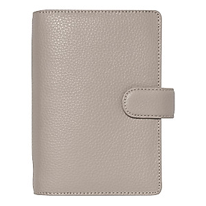 Filofax Norfolk Organizer, Personal Size, Taupe - Soft Full-Grain Leather, Six Rings, with Week-to-View Calendar Diary, Multilingual, 2024 (C022642-24)