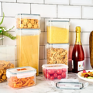 CLIFFBUCK 14 Pack Food Storage Containers With Lids Airtight Dry Plastic Kitchen Containers For Pantry Organizing Canisters BPA-Free