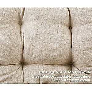 Big Hippo Outdoor Seat/Back Chair Cushion - Tufted High Back Patio Chair Cushions Soft Thicken Patio Chair Cushion for Indoor, Outdoor, Home Use (Beige)