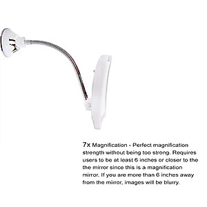 SunplusTrade Makeup Mirror with LED Lights and Magnification, Portable Cordless Design for Home and Travel with Flexible Gooseneck to Adjust to Any Position Easily