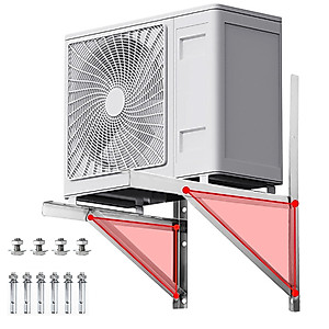 Mini Split Wall Mounting Bracket for 9000-36000 BTU Condenser, POIUNA Stainless Steel Ductless Mini Split Bracket up to 620 lbs for Air Conditioner Heat Pump Systems HVAC, Compressor