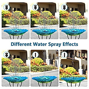 AMZtime Solar Fountain Pump 3.5W Solar Water Fountain Pump with 6 Nozzles, Solar Powered Pump for Bird Bath, Fish Tank, Pond, Garden, Outdoor and Aquarium