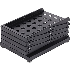 ARNOTEKS Foldable Brochure Display Stand Magazine Catalog Literature Rack Portable 4 Pockets with Carrying Bag，Stable Not Easy to Deform for Exhibitions Trade Show and Office Retail Store（Black）