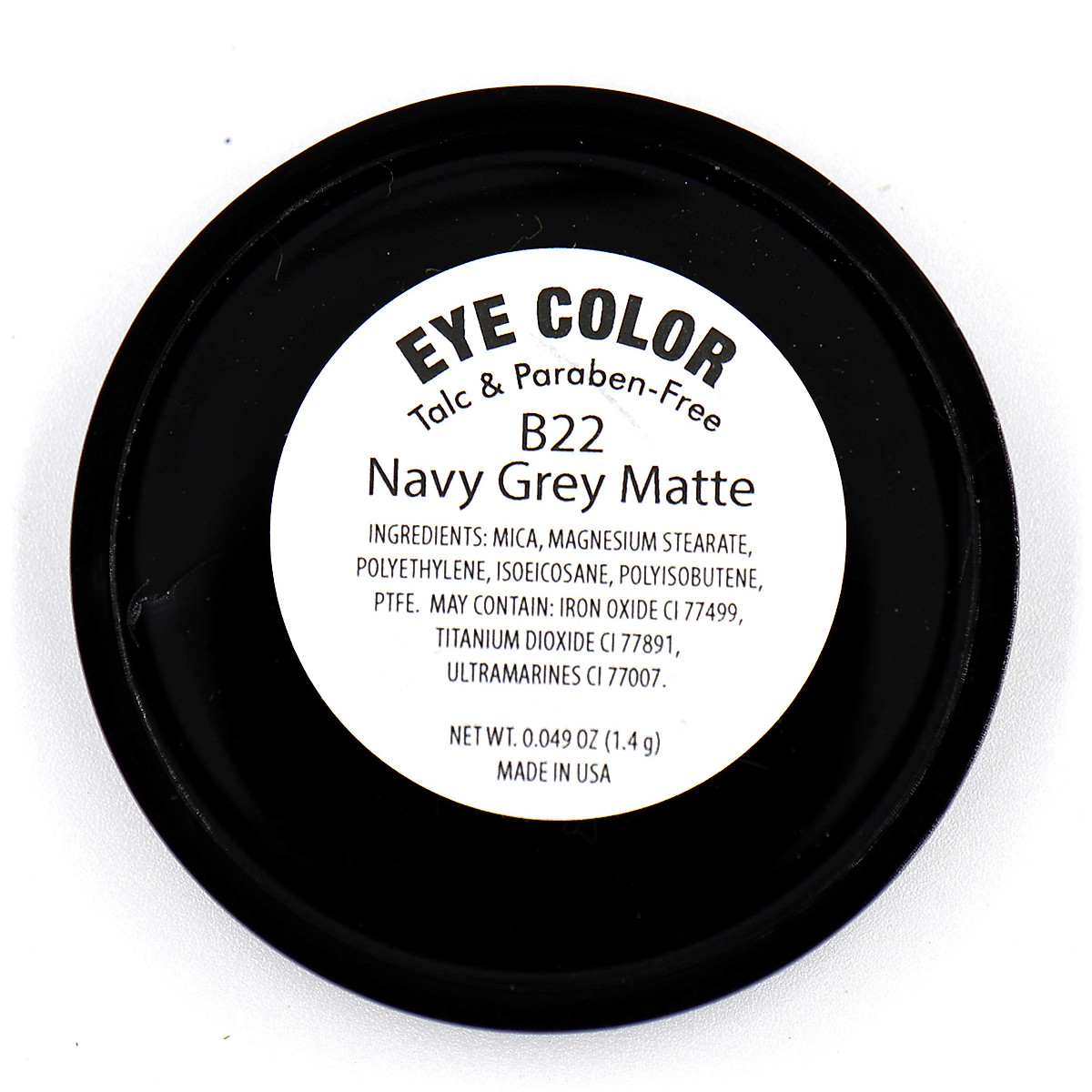 Pure Ziva Navy Blue Grey Gray Silver Matte Opaque Vegan Pressed Powder Single Eyeshadow; Talc, Paraben & Cruelty Free
