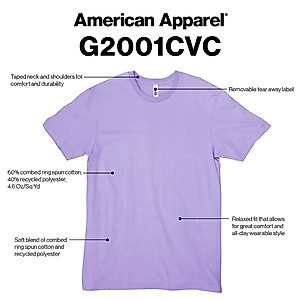 American Apparel CVC T-Shirt, Style G2001CVC, Black (2-Pack)