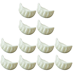 Ceramic Chopstick Holder Rest 12Pcs Ceramic Dumplings Chopsticks Rest Holders, Chopstick Rest Spoon Fork Stand Holder (Dumpling appearance) Porcelain Chopsticks Rest