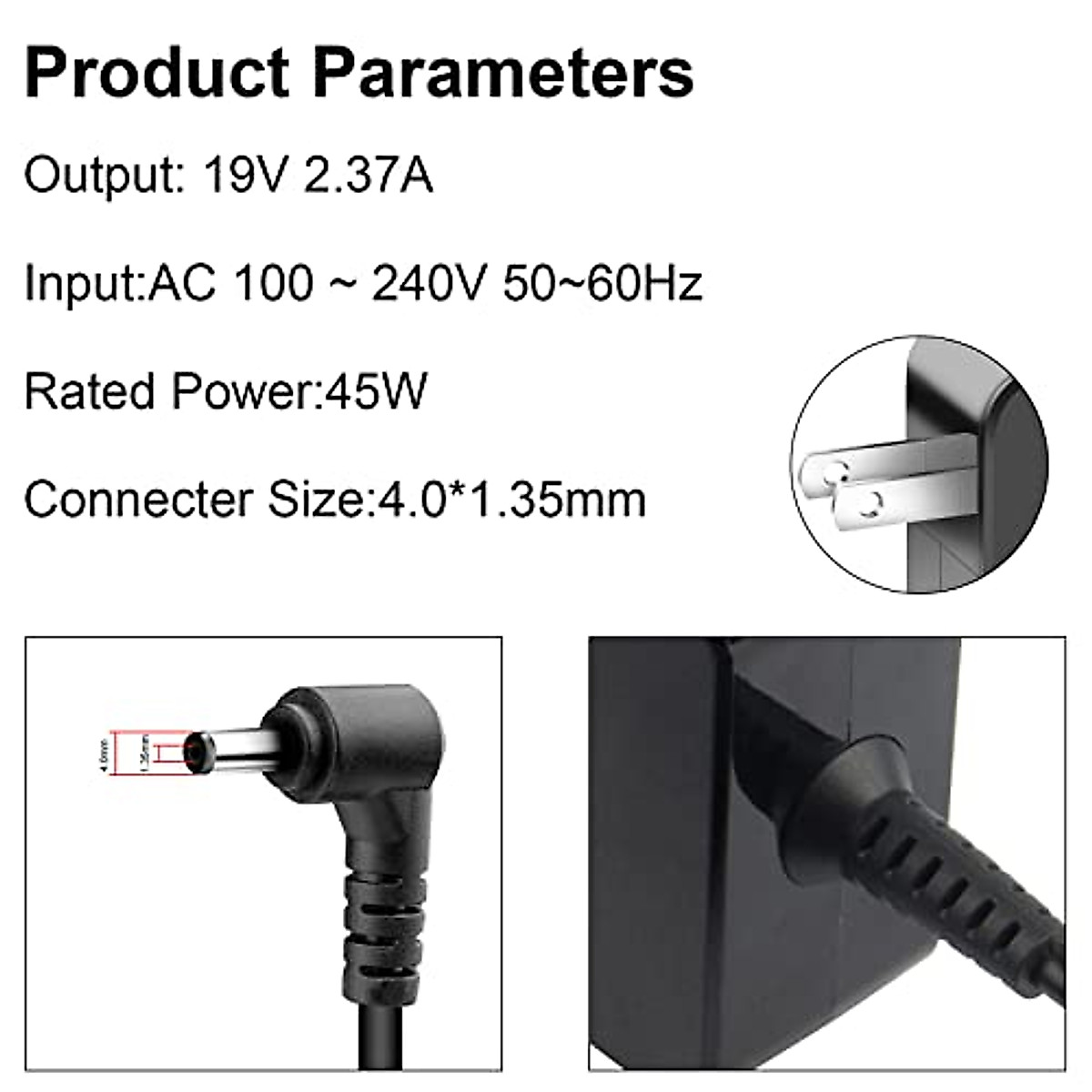 Laptop Notebook Charger for Asus X201E X202E X540 X541 X553M X541NA X542UA X540S X540SA X541N UX330 UX330U UX360 UX360C UX305 UX305C S200E C202SA C300SA F553 F553M F556 F556U F302 K556 K556U