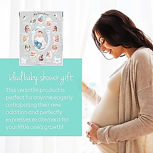 tiny ideas Baby's My First Year 12-Month Picture Frame, Silver