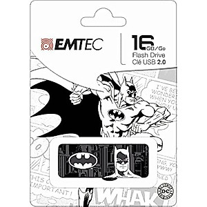 Emtec Black & White 16GB USB 2.0 SuperHero Flash Drive (ECMMD16GM700SP03)(Design may vary - Super Man, Batman, Wonder Women)