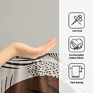 Giwawa Brown Leaves Hand Towels Boho Leaf Soft Thin Bath Towel Set of 2 Highly Absorbent Decorative Kitchen Dish Guest Towel for Spa Gym Hotel