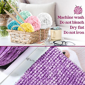 Xinnun 12 Skeins 1116 Yards Chenille Velvet Soft Thick Plush Yarn Bulk for Crocheting Knitting Baby Blanket DIY Weaving Craft, 6mm, 3.5 Oz/Skein(Cute Color)