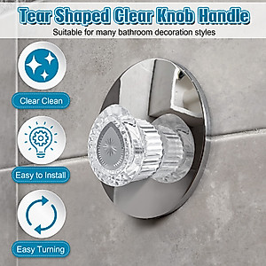 Enhon 4 Pcs Replacement Knob Handle Kit Compatible with Moen 100710 Shower Handle, Shower Knob Replacement for Single Handle Bathroom Faucet Tub Shower Handle, Chrome Knob Insert