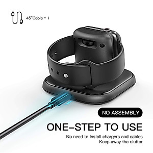 Conido Charging Stand for Apple Watch, Watch Charger Stand with Charging Cable, Magnetic Wireless Charging Station Compatible with Apple Watch SE Series 7/6/5/4/3/2/1/44mm/42mm/40mm/38mm- Black