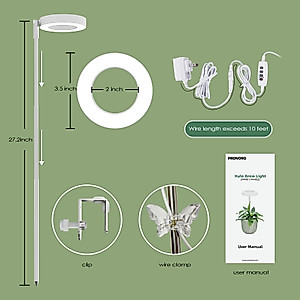Grow Lights for Indoor Plants, Full Spectrum Plant Lights with Clip, Height Adjustable and 3 Spectrum Modes, 3/9/12h Automatic Timer, 10 Dimmable Brightness, Mini Halo Grow Lights for Small Plants