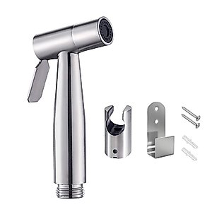 Bidet Sprayer Head with hook, stainless steel bidet sprayer kit, baby cloth diaper sprayer, easy to install for Personal Hygiene And Bedpan WC Sprayer