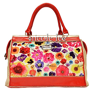 Nicole Lee Cate Metallic Garden Overnight Boston Bag, Brown, One Size