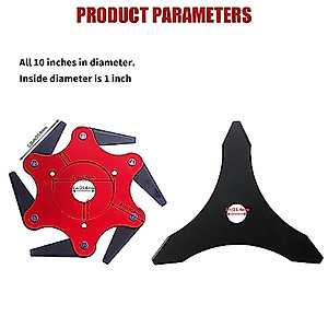 Gashwer Steel Trimmer Head 6 Steel 65Mn Razors Trimmer Head & 3 Teeth Brush Cutter Blade, Universal Weed Eater Blades Metal with Universal Adapter Kit, Compatible with String Trimmers