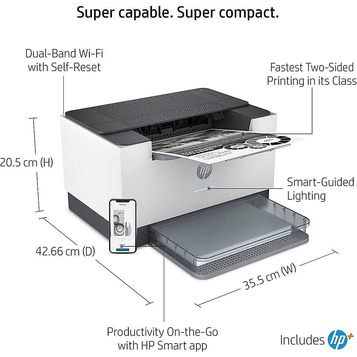 HP (Renewed) Laserjet M209dwe Single-Function Wireless Monochrome Laser Printer for Home Office - Print only - 30 ppm, 600 x 600 dpi, 8.5" x 14" Legal, Auto Duplex Printing, Ethernet