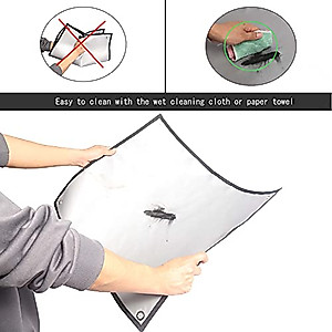 Hikeman Fire Pit Mat Silicone Fireproof Table Top Fireplace Bowl Pad Portable firepit Accessory for Outside Campfire Grill Camping Stove to Protect Deck Lawn from Popping Embers (L 41"x23")