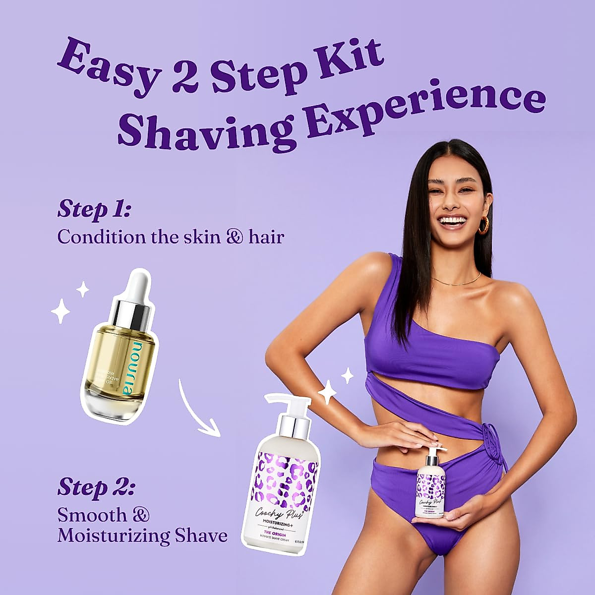 Coochy Plus Intimate Shave Cream + Pre-Shave Elixir Moisturizer Oil Kit – HydroLock & MOISTURIZING PLUS Continuous Hydration Reliefs Razor Burn Bump Ingrown Hair