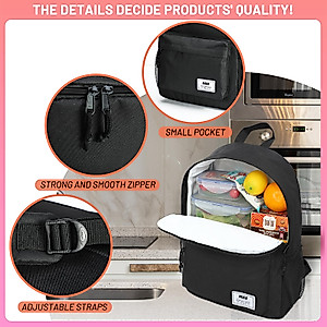 MIER Insulated Backpack Cooler Small Leakproof Lunch Back Pack with Coolers Lightweight Cute Lunch Bag for Women Girls Teens to Work, School, Picnics, Camping, Park Day Trips, 15 L, Black