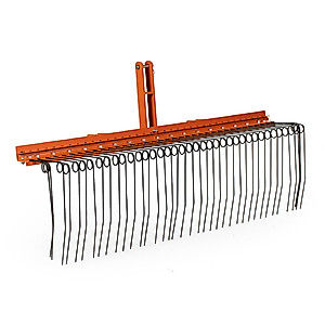Titan Attachments 3 Point 6 FT Pine Straw Needle Rake, Category 1 Tractors, Coil Spring Tines, Drag-Behind Landscape Rake