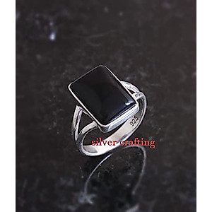 Black Onyx Gemstone Ring 925 Sterling Silver Jewelry (10)