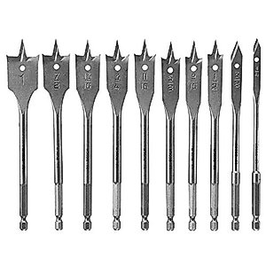BOSCH SB0010 10-Piece Chisel-Point Spade Bit Assorted Set