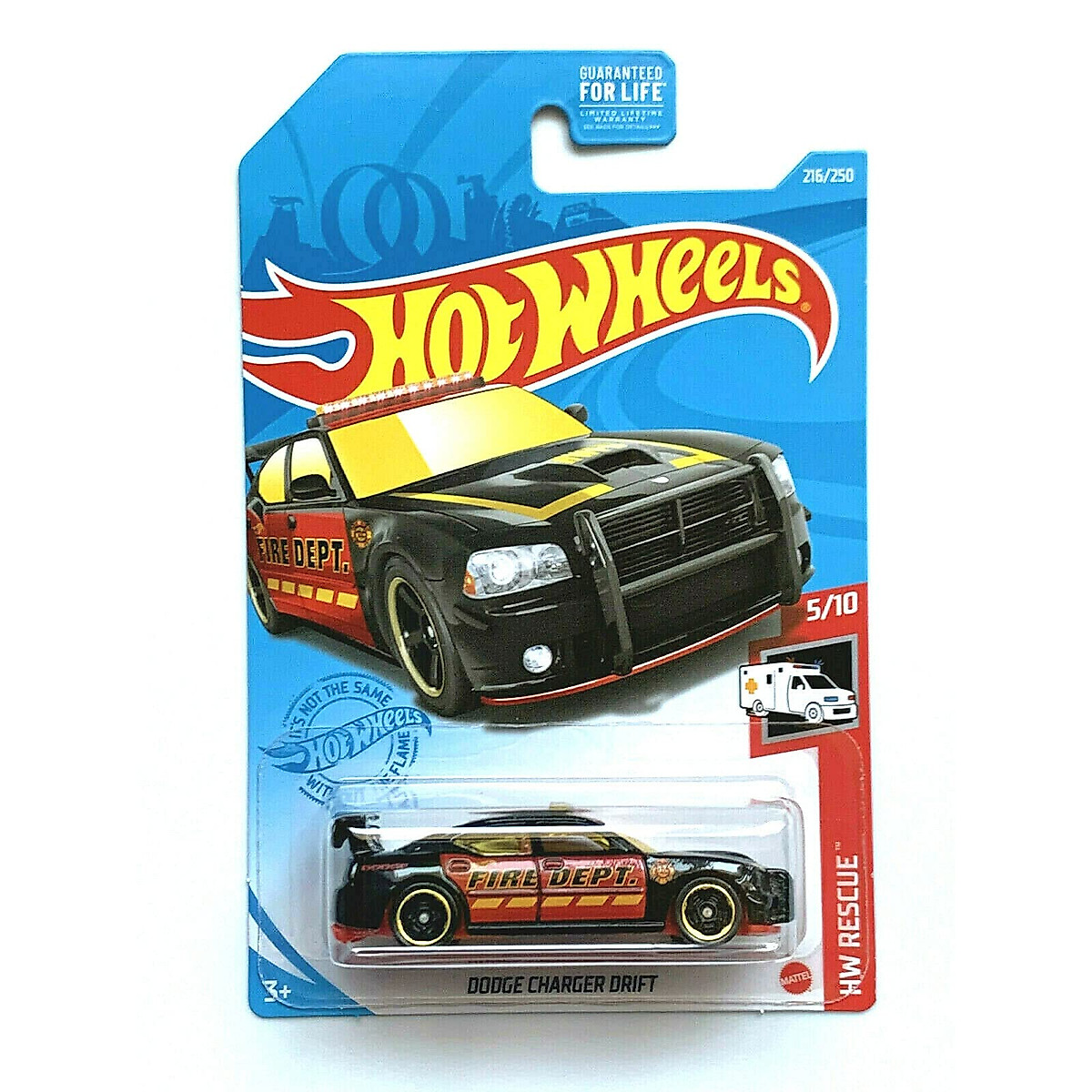 Hotwheels Dodge Charger Drift, HW Rescue 5/10 [Black/red] 216/250