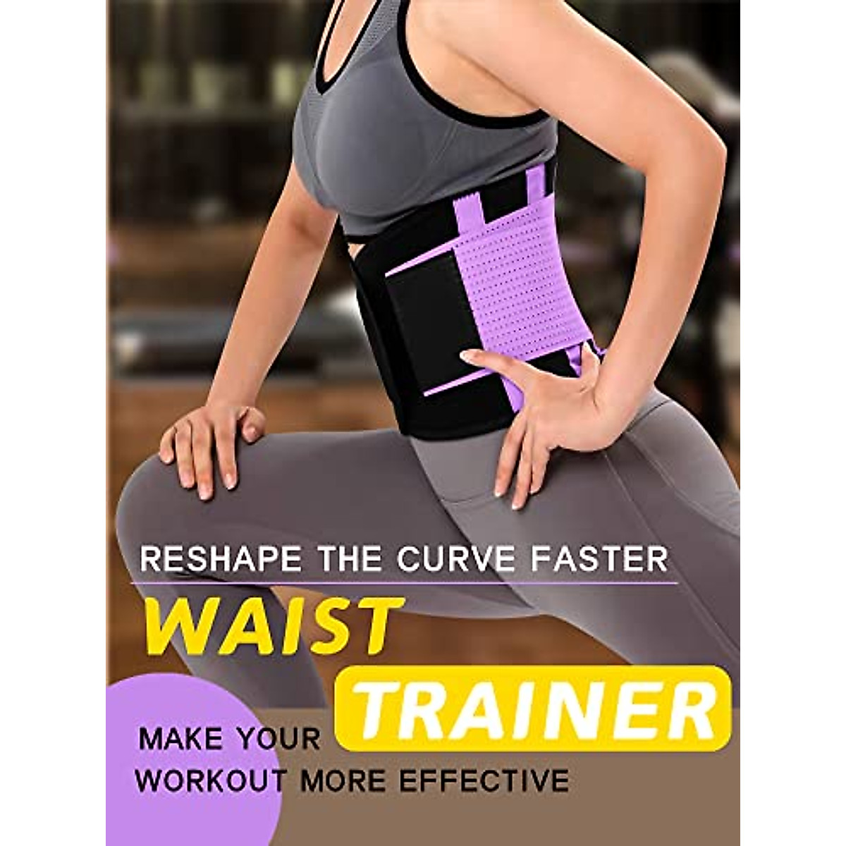 KOOCHY Waist Trainer Belt for Women-Waist Cincher Trimmer Weight Loss Belt-Tummy Control Slimming Body Shaper Belt (Z1-Purple, Small)